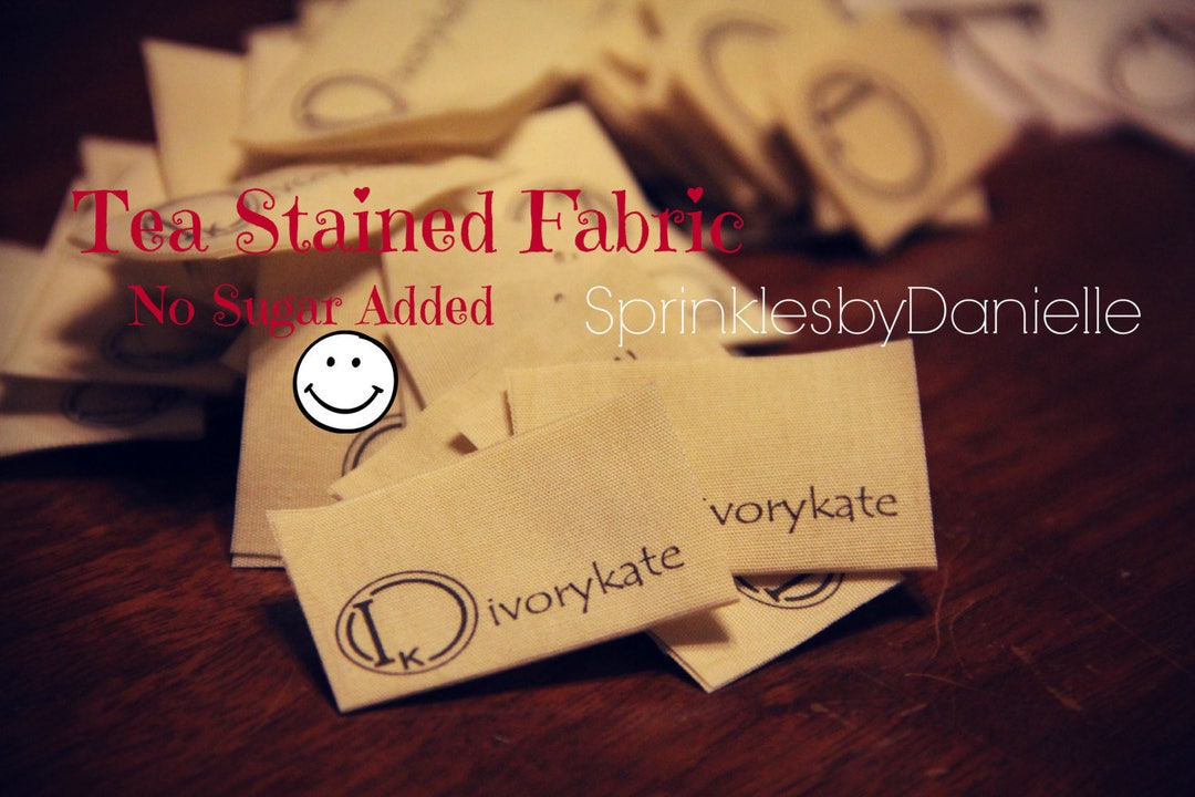 Tea Stained Fabric Labels, 200 Folded Labels - Etsy