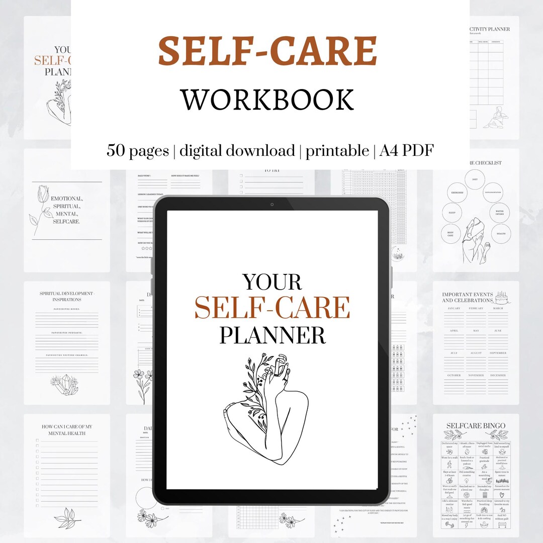 Printable Self Care Workbook | Guided Self Care Planner, Self Care ...