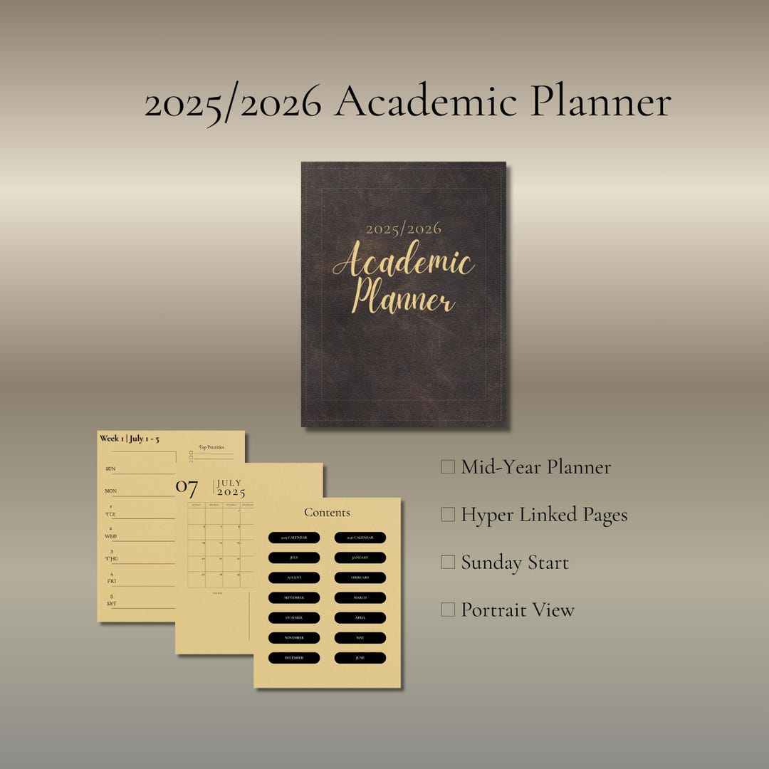Student Planner, Digital Academic Planner 2025-2026, College Planner ...