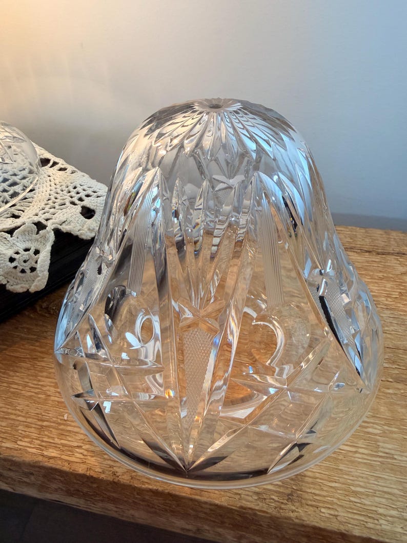 Vintage Crystal Mushroom Lamp | Vintage Boudoir Lamp | Pinwheel Cut ...