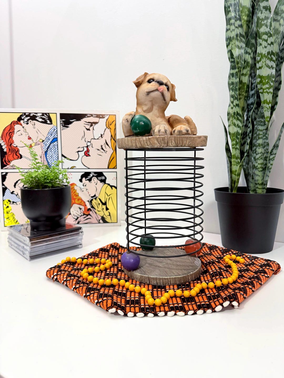Vintage Y2K Pug Dog CD Tower Rack | Retro Metal Wire Coil Spring CD ...