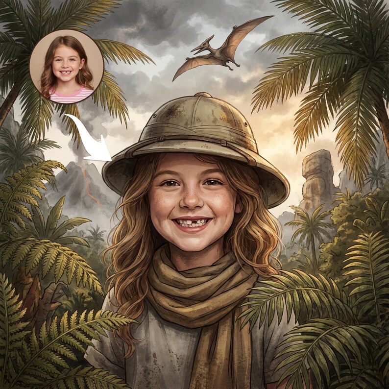 Custom Dinosaur Ranger Portrait From Photo | Turn Child Into ...