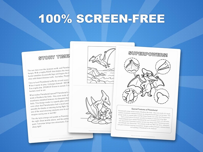 Pterodactyl Activity Bundle | Dinosaur Coloring Pages, Worksheets ...