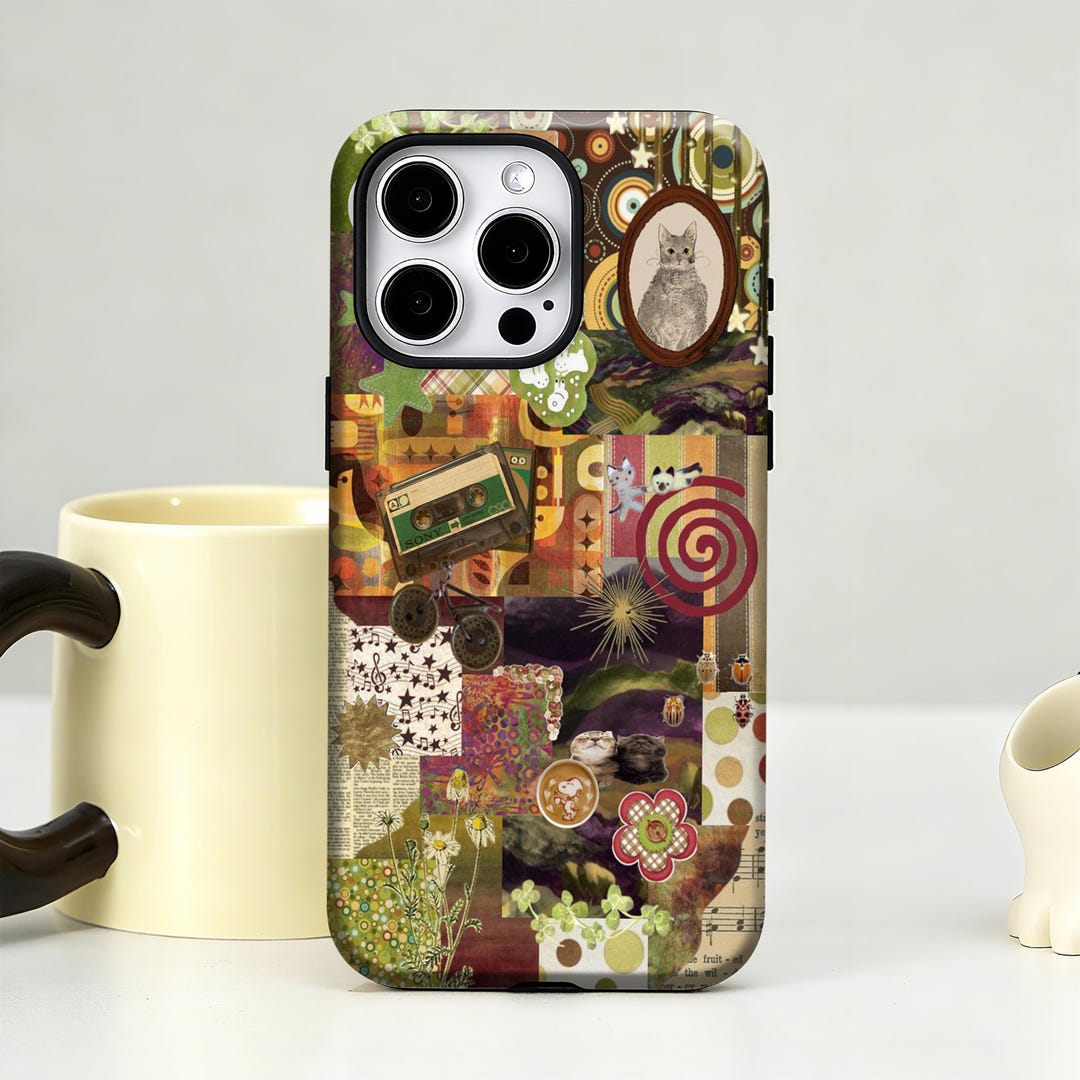 Retro Whimsy Artistic Collage Phone Cases, Aesthetic Cover,iphone 17/16 ...