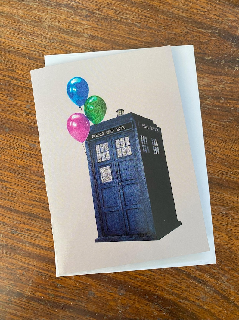 Tardis Birthday Card Hand Drawn Fan Art Blank Card - Etsy
