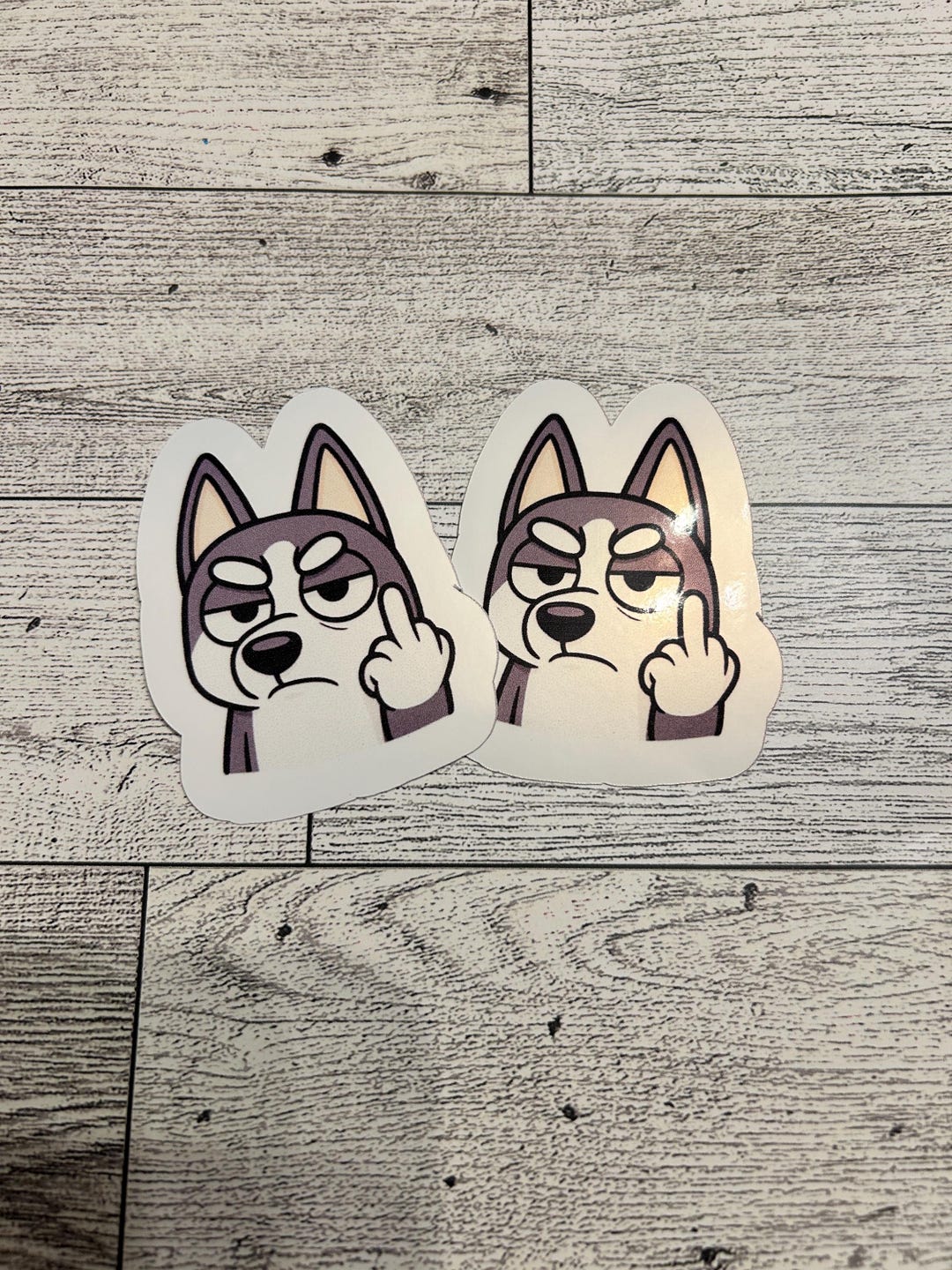 Funny Husky Dog Middle Finger Vinyl Sticker 2pc - Etsy