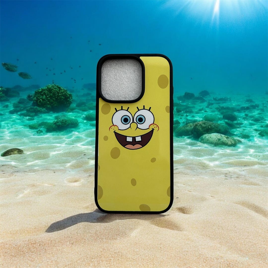 Spongebob iPhone 16 Pro Case: Glossy Rubber Protective Cover - Etsy
