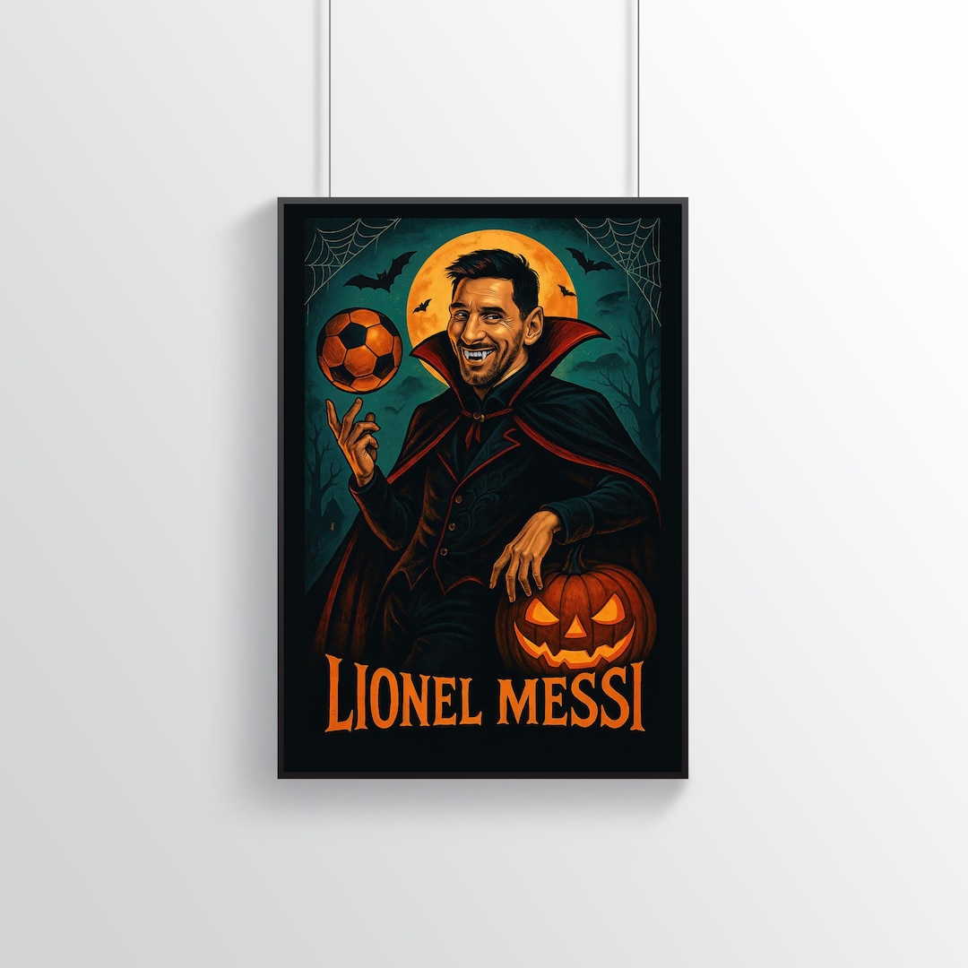 Lionel Messi Vampire Halloween Print: Spooky Soccer Art | Unique ...