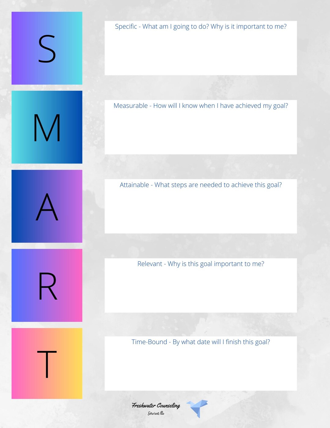 SMART Goals Guided Worksheet - Etsy