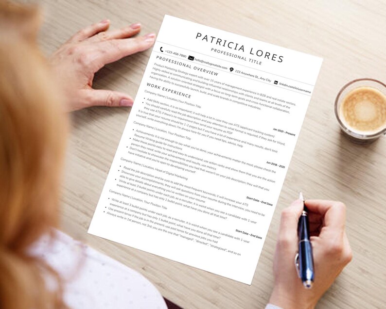 ATS Resume Template Minimalist Design, Editable in Canva & Google Docs ...