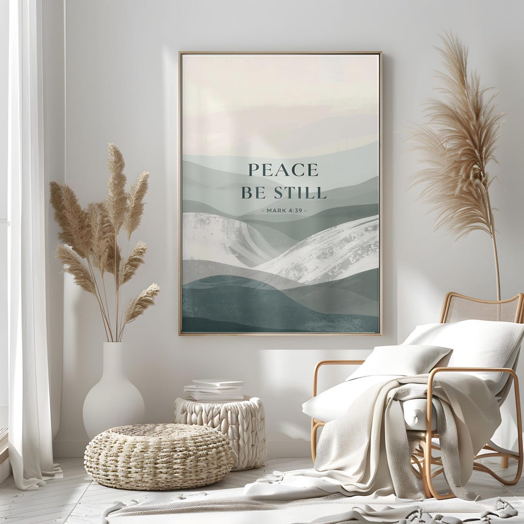 Peace Be Still Poster – Christian Ocean Blue Wall Art - Etsy