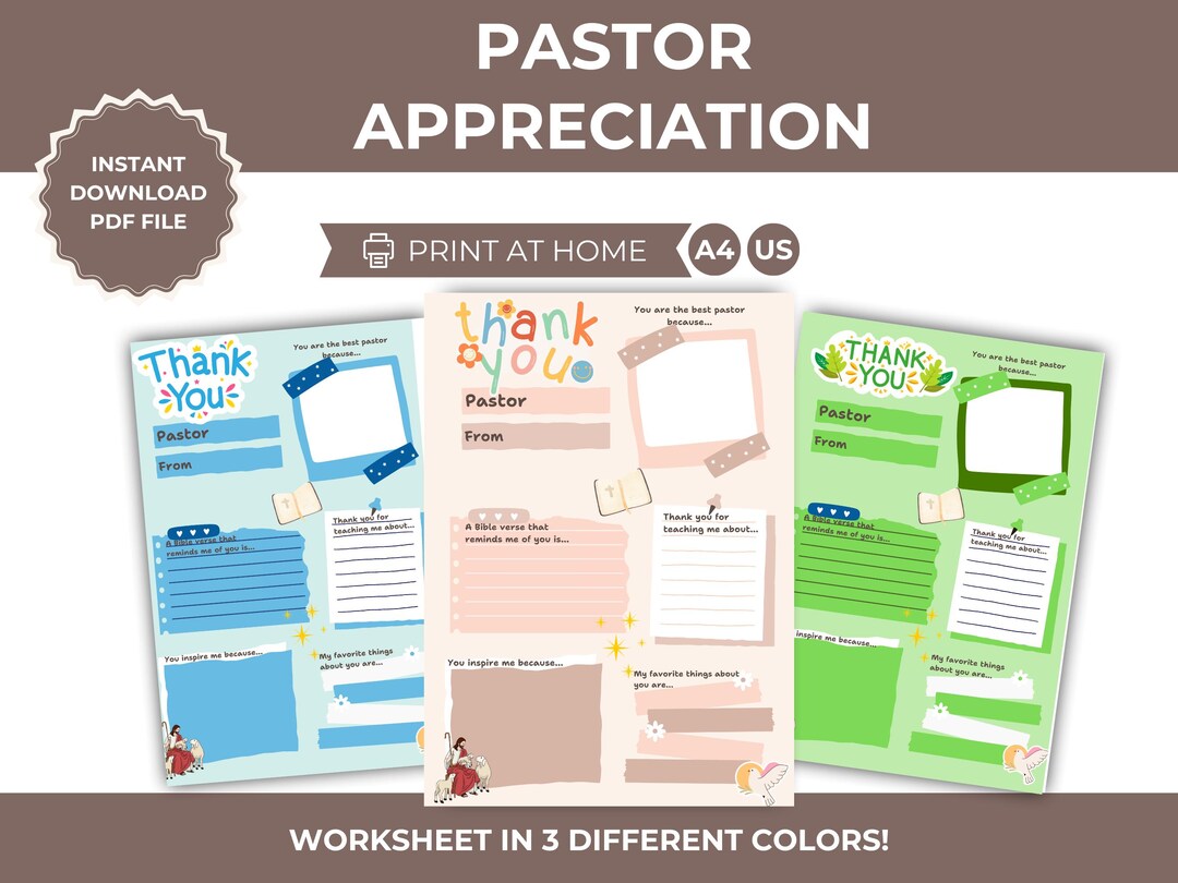 Pastor Appreciation Worksheets for Kids | Printable Bible Verse ...