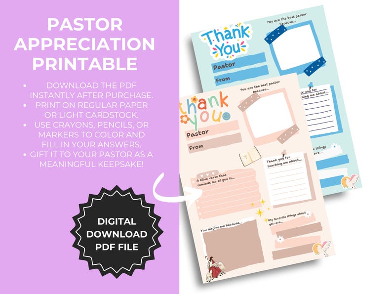 Pastor Appreciation Worksheets for Kids | Printable Bible Verse ...