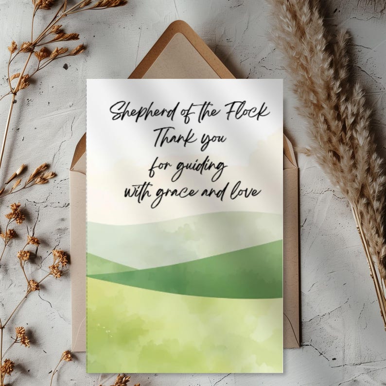 Pastor Appreciation Card -5x7 Folded Card - Shepherd of the Flock ...