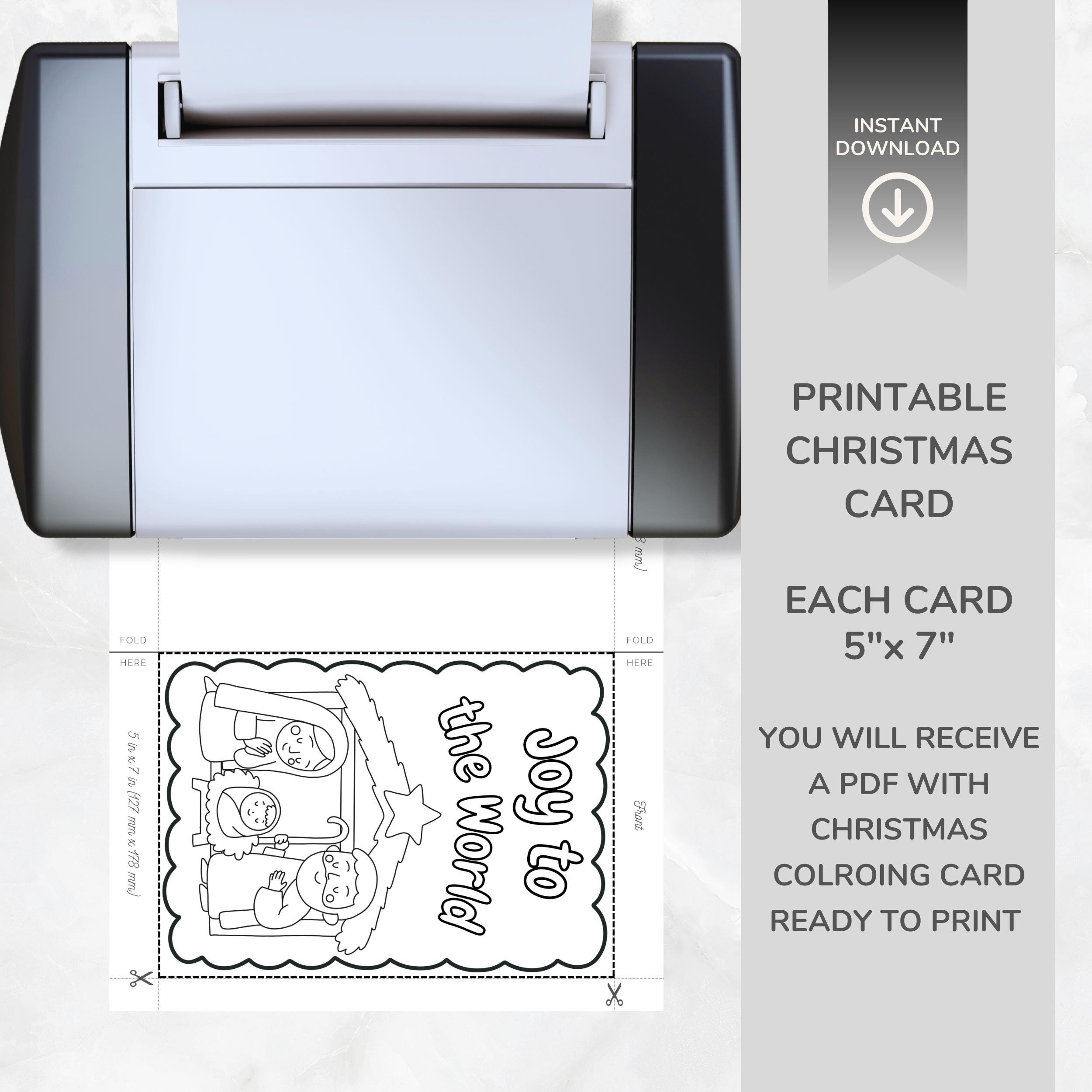 Nativity Coloring Cards Set, Printable Christmas Craft (PDF Download ...