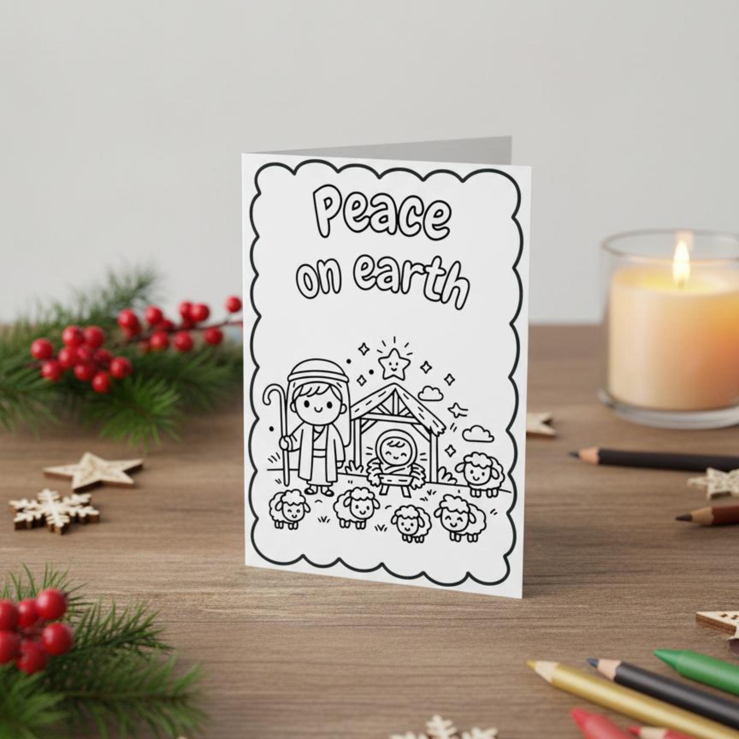 Nativity Coloring Cards Set, Printable Christmas Craft (PDF Download ...