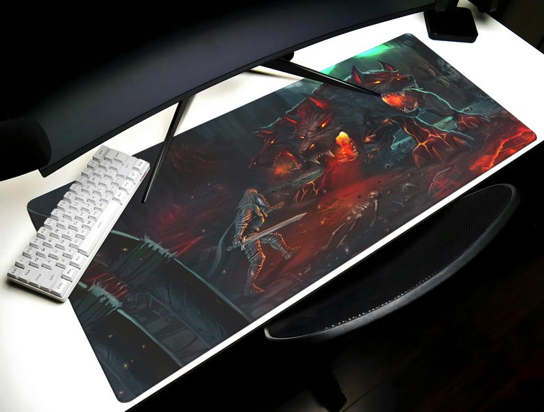 OSRS Desk Mat Old School Runescape Mouse Pad, Cerberus Gaming Desk Pad ...