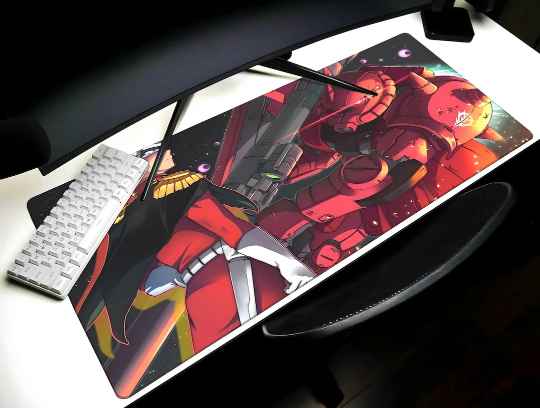 Char Aznablei Desk Mat Zaku Gundam Mobile Suit Mouse Pad, TCG Card Game ...