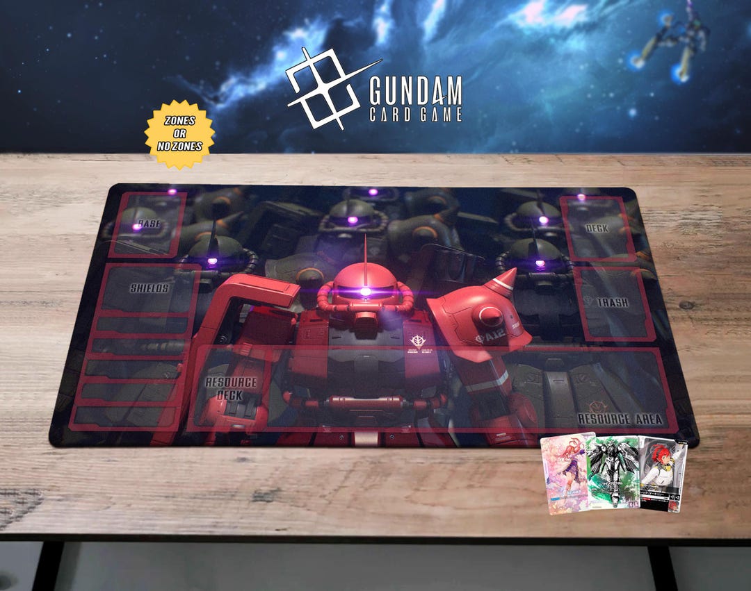 Char's Zaku II Playmat Char Aznable Gundam Deskmat TCG Card Game ...