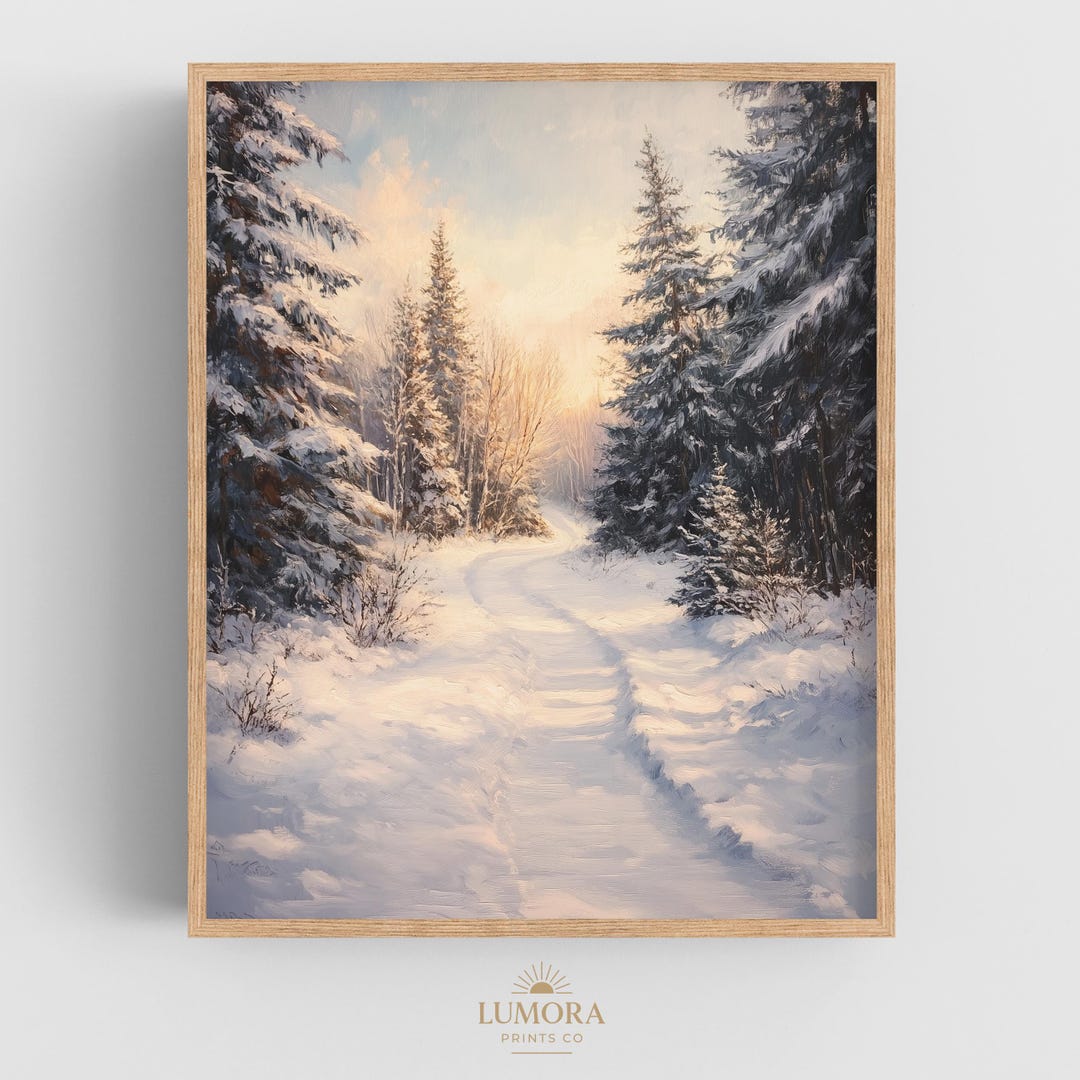 Peaceful Snowy Forest Path Art for Nature Lovers (digital Download) - Etsy