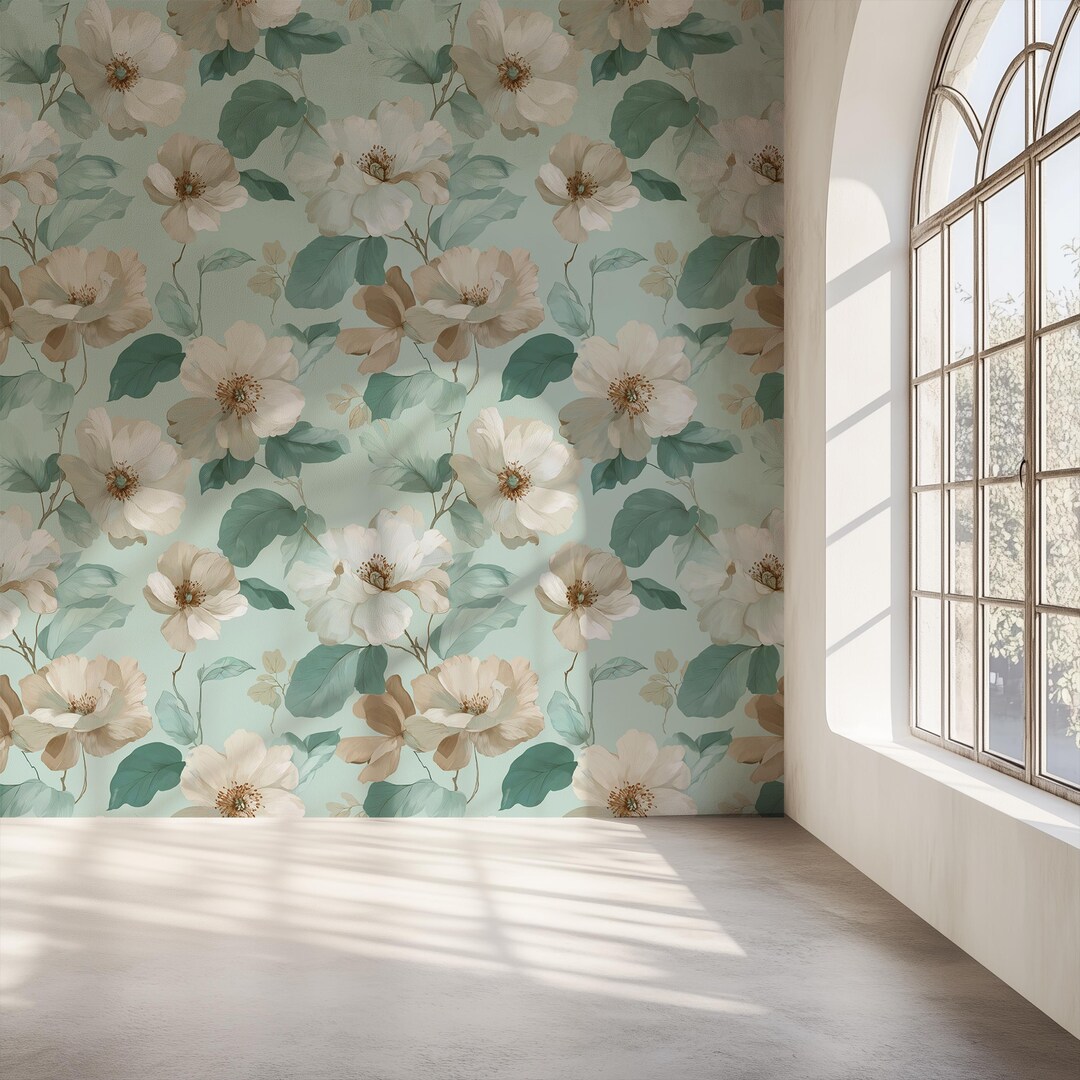Wallpaper Repeatable Seamless Pattern: Floral Vintage Mural (PNG Files ...