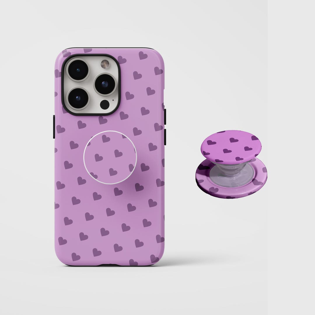 Simple Purple Heart Pattern Phone Case,retro Classic Girl Style,for ...