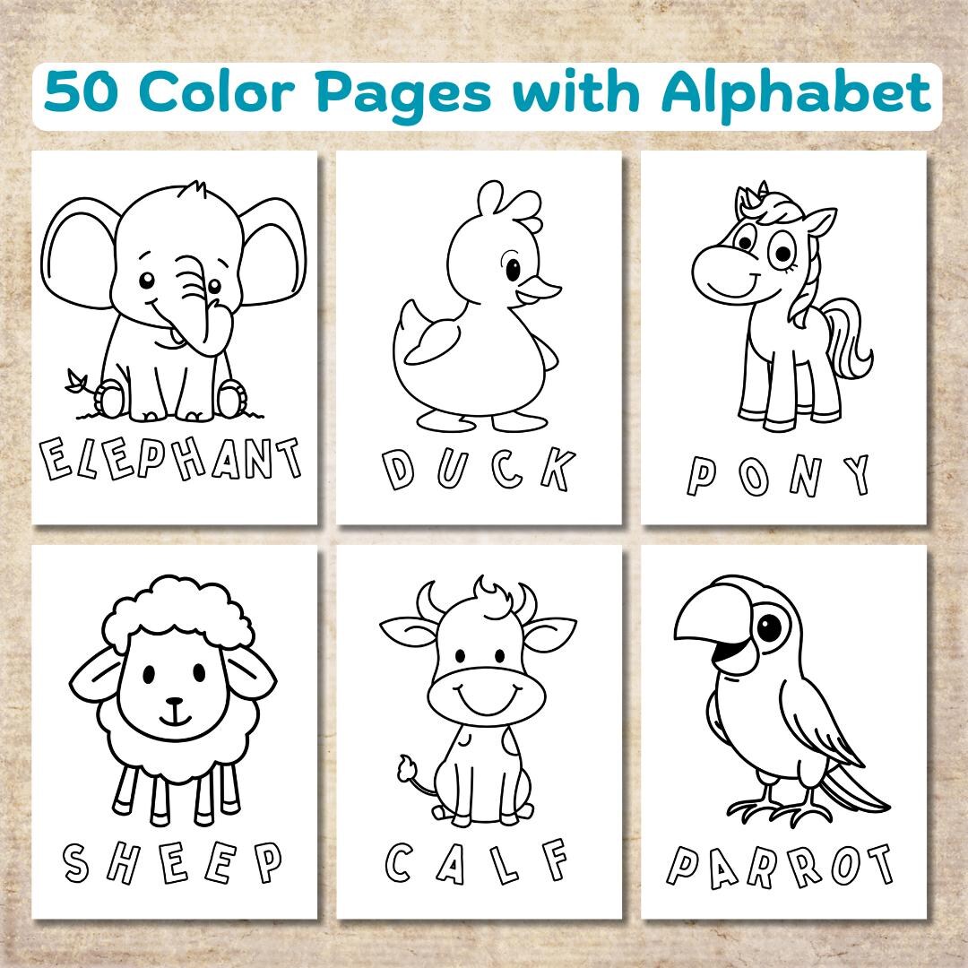 Animal Alphabet Color Book: ABC Kids, Toddlers Kindergarten (PDF ...
