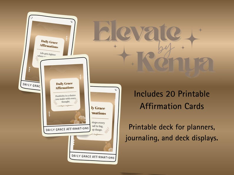 Daily Grace Affirmation Cards | Printable Self-care, Positive Mindset ...