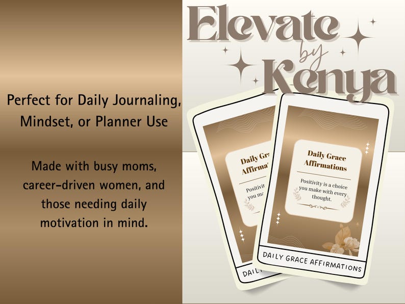 Daily Grace Affirmation Cards | Printable Self-care, Positive Mindset ...
