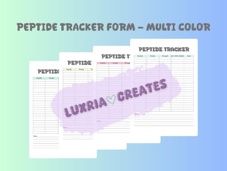 Peptide Tracker Form for Peptide Research and Glp1s Semaglutide ...