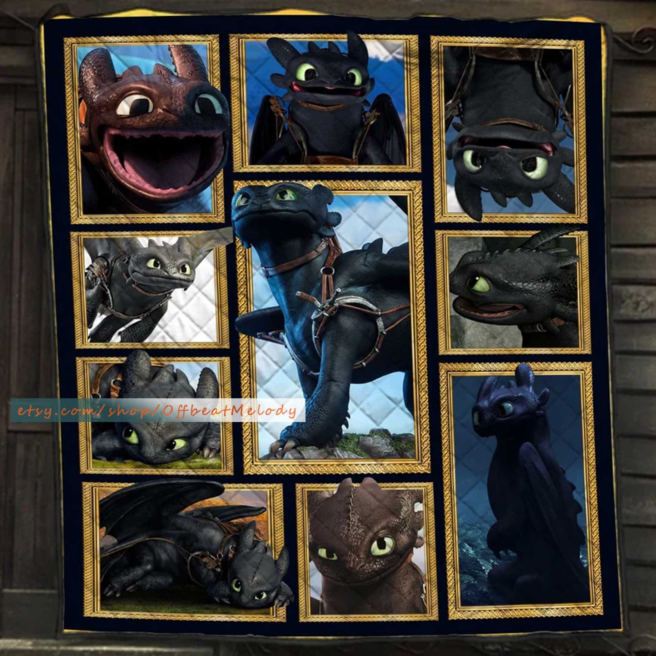 Toothless Quilt Blanket, Toothless And Light Fury How To Train Your ...
