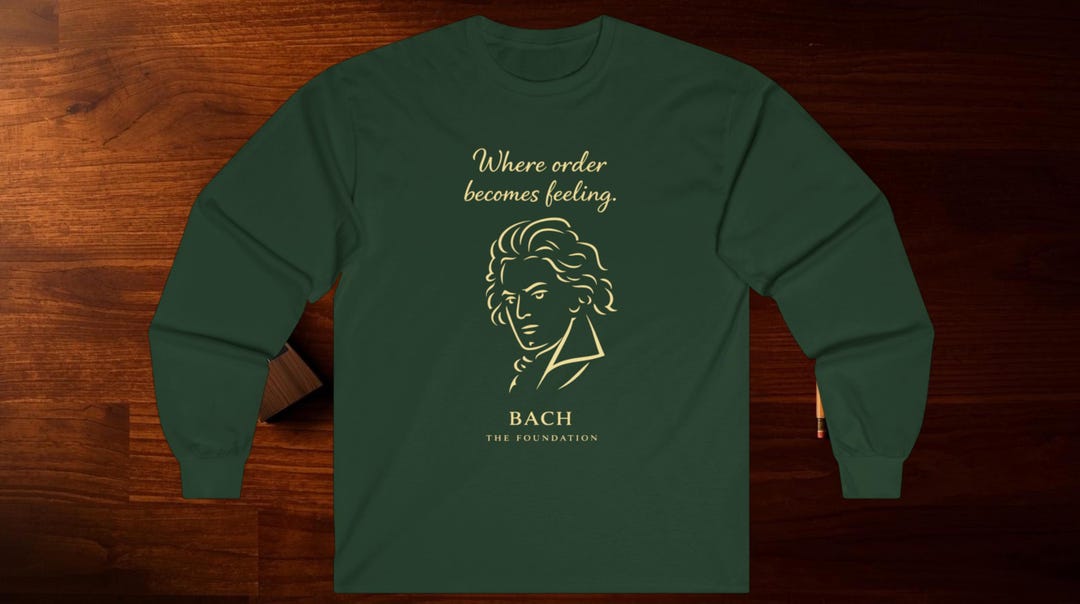Bach Classical Music Long Sleeve Shirt, Composer Art Top, Minimal Neon ...