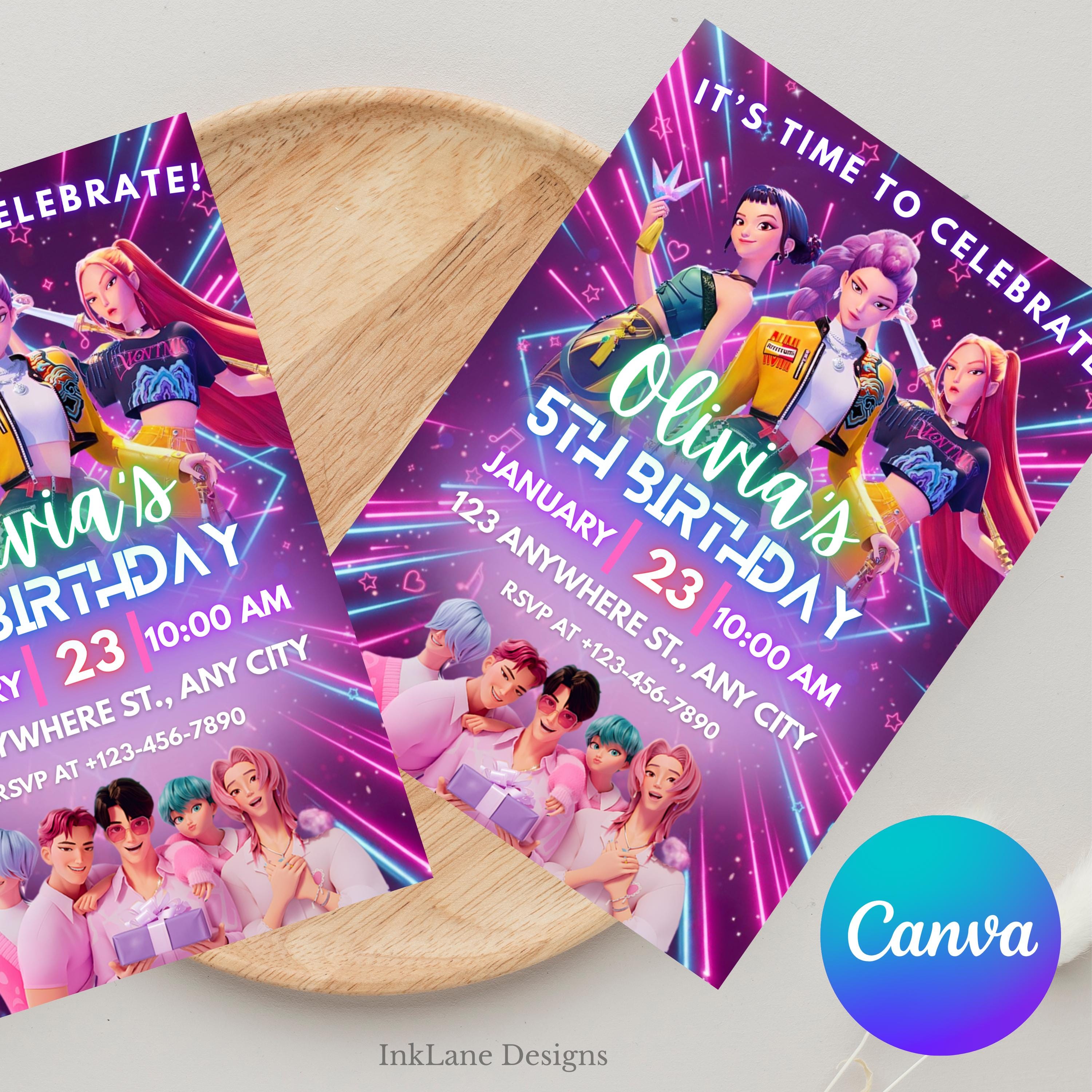 Editable Birthday Invitation|anime Theme Party|anime Invite| Birthday ...