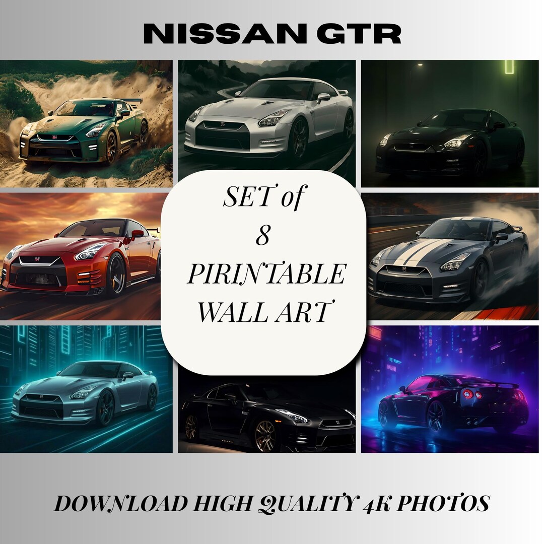 Nissan GTR Printable Wall Art 4K Digital Download Modern Sports Car ...
