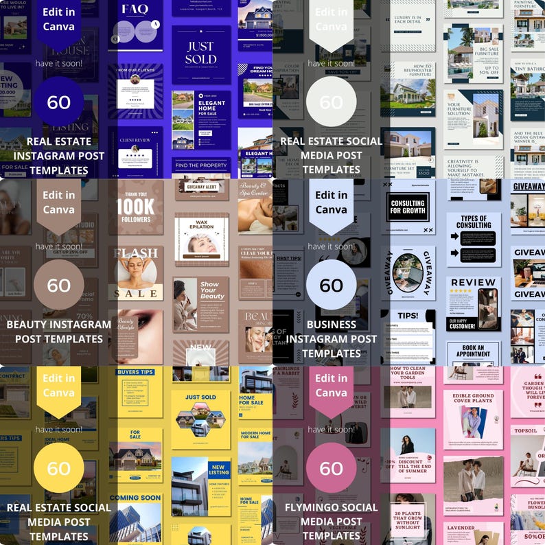 3500+ Social Media Canva Templates | PLR Mega Bundle (digital Download ...