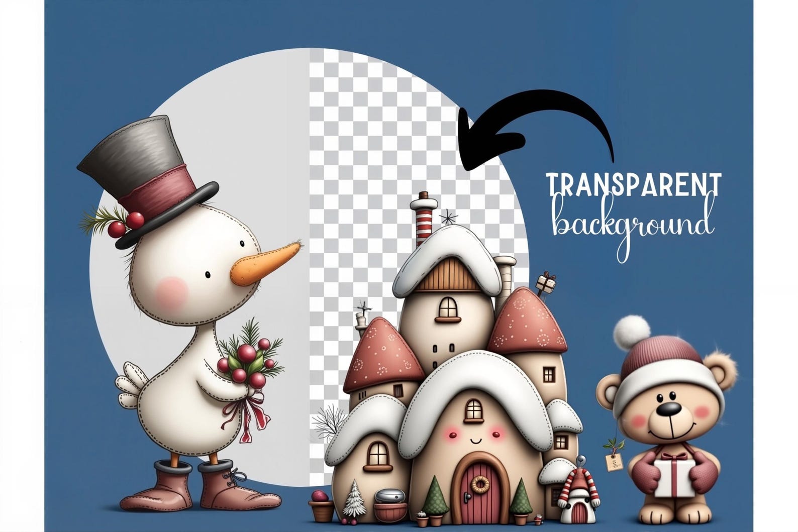 Whimsical Christmas Clipart Bundle, 100+ PNG Images (digital Download ...