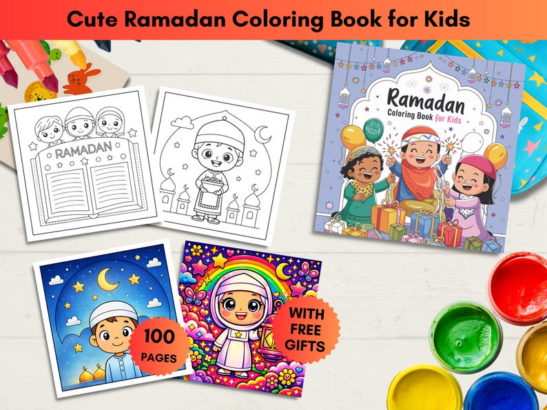 Livre de coloriage du Ramadan pour enfants | 100 pages | Cahier d ...