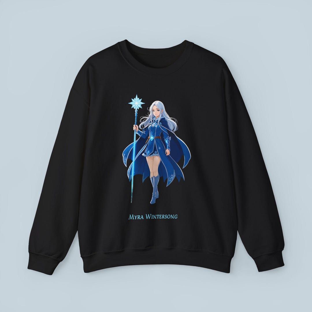 Myra Winterfell Ice Sorceress Anime Sweatshirt Royal Blue Magical Girl ...