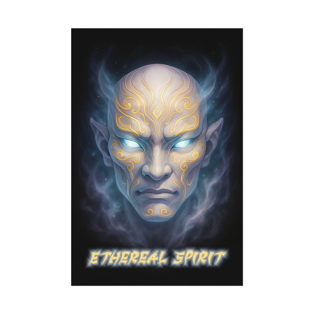 Ethereal Spirit Anime Poster Wall Art Fantasy Glow Decor Futuristic Zen ...