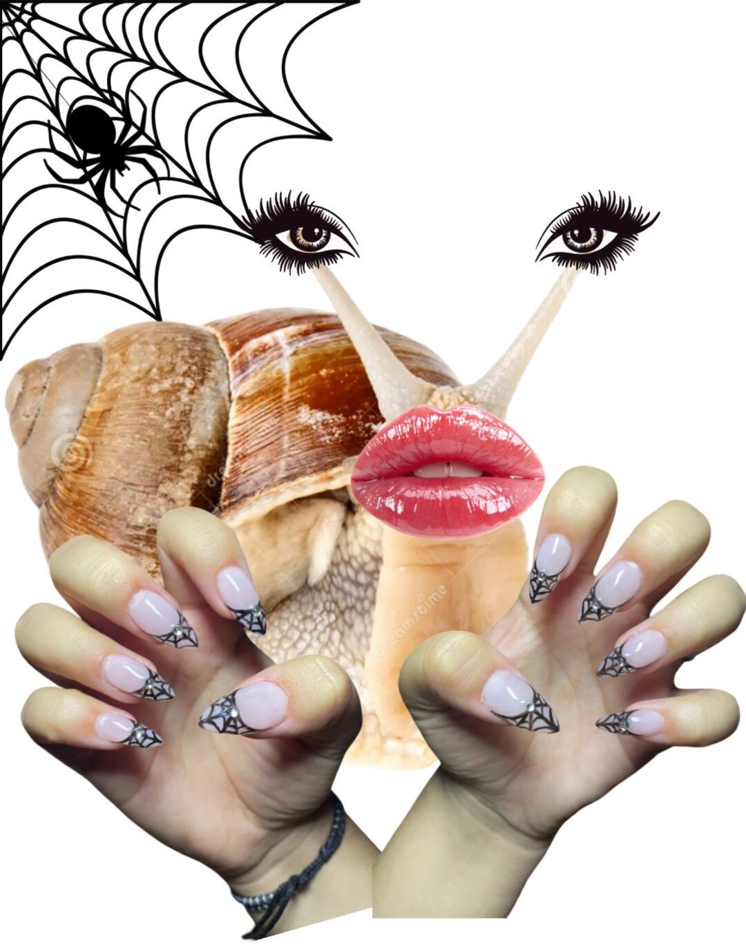 Spiderweb French Tips Press-on Nails - Etsy