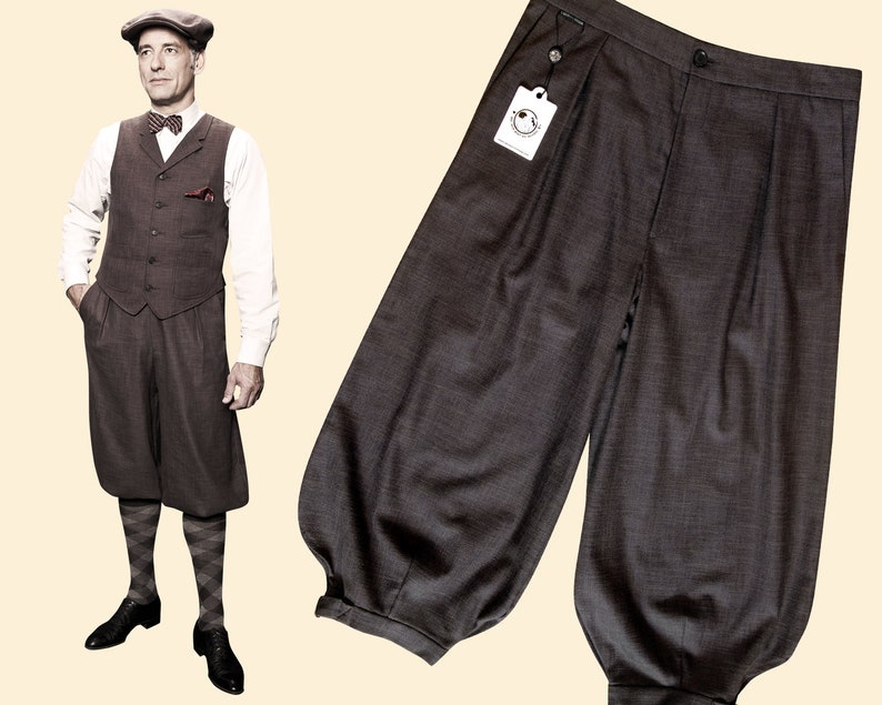 30s 20s KNICKERBOCKERS plus fours brown cotton linen blend - Etsy España