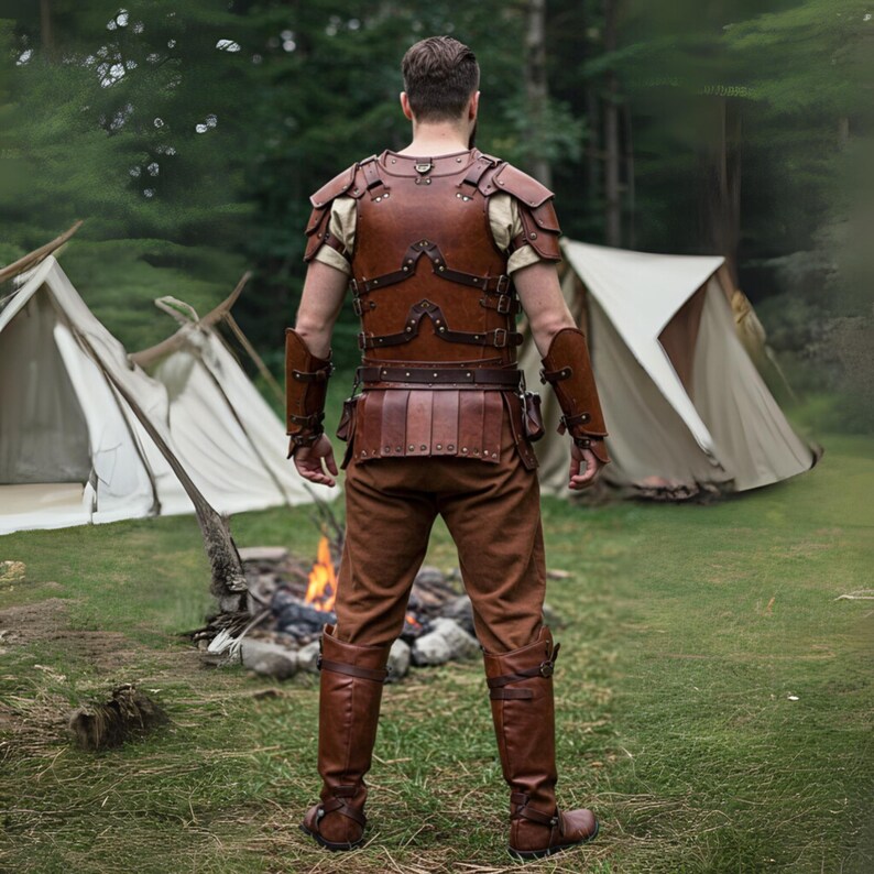 Handcrafted Brown Leather Warrior Armor Set: LARP Cosplay Costume - Etsy