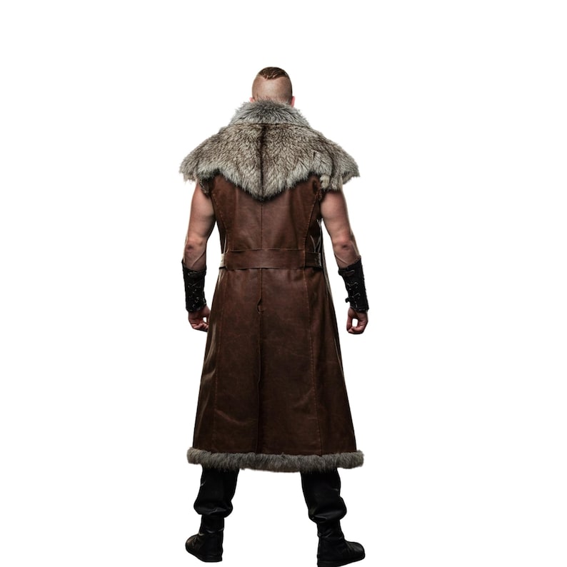 Handcrafted Cowhide Medieval Fur Coat: Viking Warrior Costume - Etsy