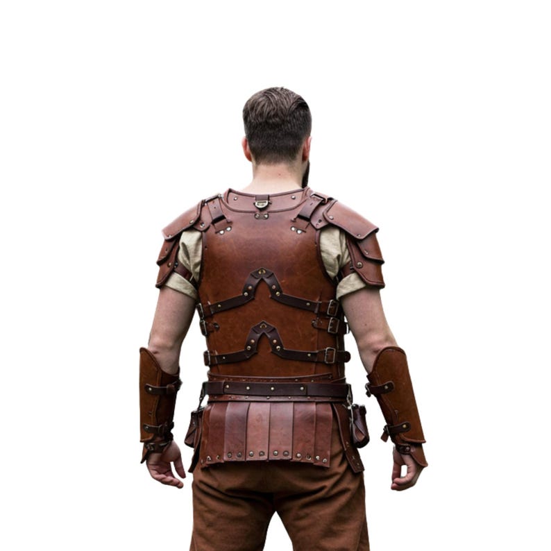 Handcrafted Brown Leather Warrior Armor Set: LARP Cosplay Costume - Etsy