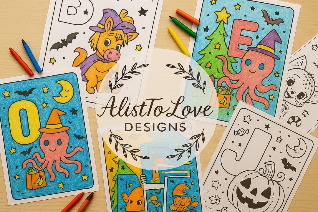 Kids Halloween Alphabet A-Z Coloring Book Download - Etsy