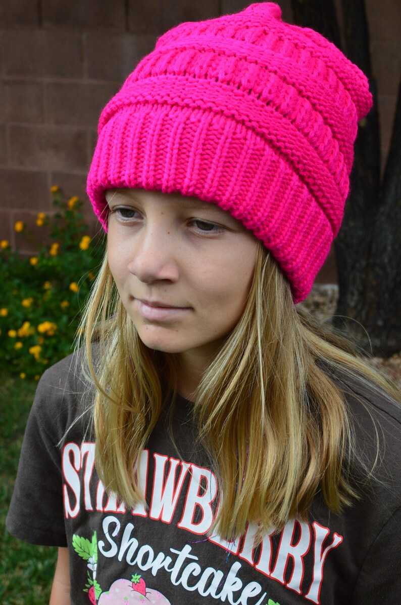 Handmade Bright Pink Chunky Knit Beanie – Warm Winter Cap - Etsy