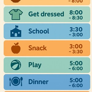 Visual Daily Schedule & Chore Chart for Kids (digital Download) - Etsy