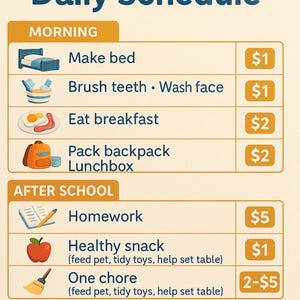 Visual Daily Schedule & Chore Chart for Kids (digital Download) - Etsy
