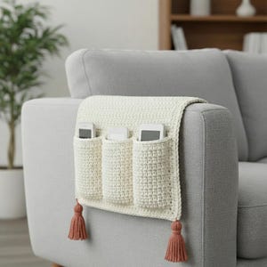 Crochet Sofa Arm Organizer Pattern PDF – Reversible Couch Armrest ...