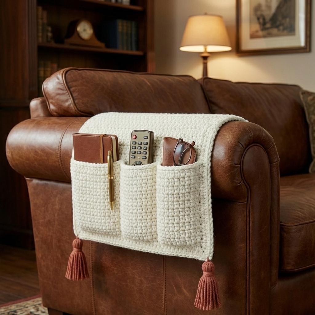 Crochet Sofa Arm Organizer Pattern PDF – Reversible Couch Armrest ...